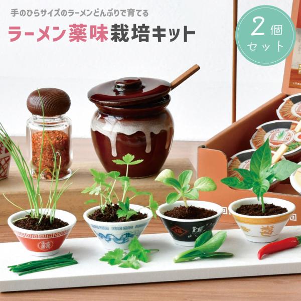 手の平サイズの陶器製ミニラーメンどんぶりで、種から小さな薬味を育てる「ラーメン薬味栽培キット」。ラーメンの美味しさを支える名脇役に注目して、醤油・塩・担々麺・みそのラーメンに欠かせない4種の薬味をセレクト。それぞれのラーメンをイメージしたど...