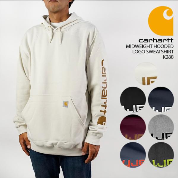 【検索ワード】カーハート スウェット パーカー CARHARTT MIDWEIGHT HOODED LOGO SWEATSHIRT K288 Black New Navy Heather Gray Black Carbon Heather ...