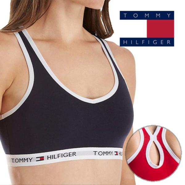 【検索ワード】トミーヒルフィガー ブラトップ Tommy hilfiger Cotton Lounge Bralette R79T007 Navy Red アンダーウェア 下着 スポブラ スポーツブラ ブラジャー レディース ウーマンズ 女...
