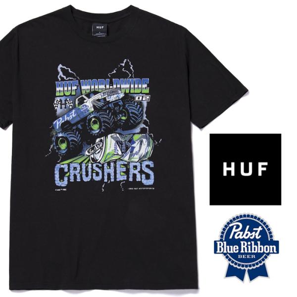 【検索ワード】ハフ Tシャツ パブストブルーリボンコラボ HUF CRUSHERS WASHED S/S TEE PABST BLUE RIBBON COLLABORATION TS01737 半袖 ショートスリーブ ビール クラッシャーズ...