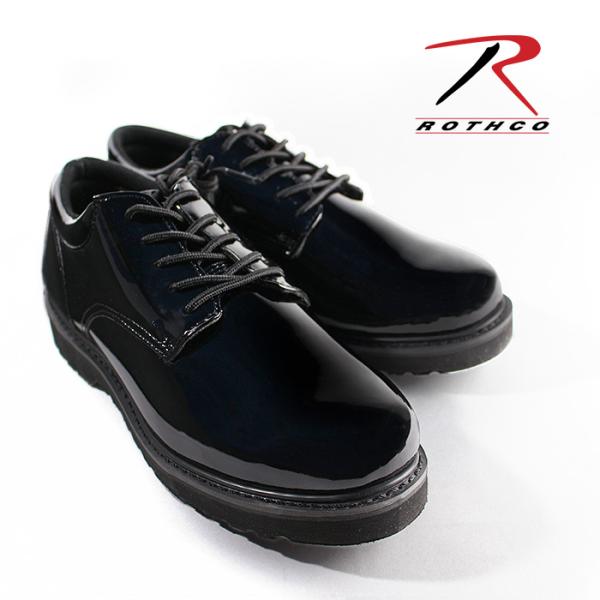 【検索ワード】ロスコ 革靴 ハイグロスオックスフォードシューズ ROTHCO HI GLOSS UNIFORM OXFORD SHOES W/WORKSOLE 5250 エナメル 光沢 プレーントゥ ワークシューズ ポストマンシューズ ミリ...