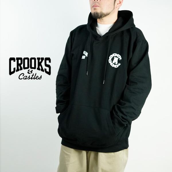 【検索ワード】クルックスアンドキャッスルズ プルオーバー パーカーCROOKS &amp; CASTLES DEATH ROW X CROOKS 3 HOODIE 2XC02112 Black デスロウ HIPHOP チカーノ 大きいサイズ...