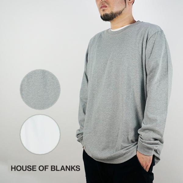 【検索ワード】ハウスオブブランクス ロンT Tシャツ HOUSE OF BLANKS HEAVYWEIGHT L/S TEE ヘビーウエイト長袖Tシャツ White ホワイト 白 Heather Ash ヘザーアッシュ グレー 2XL オー...