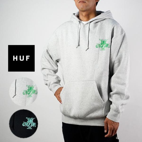 【検索ワード】ハフ パーカー プルオーバー フーディー HUF MADISON HEAVYWEIGHT P/O HOODIE FL00193 Heather Grey ヘザーグレー Rubber ラバー ブラウン 大きいサイズ 2XL XX...
