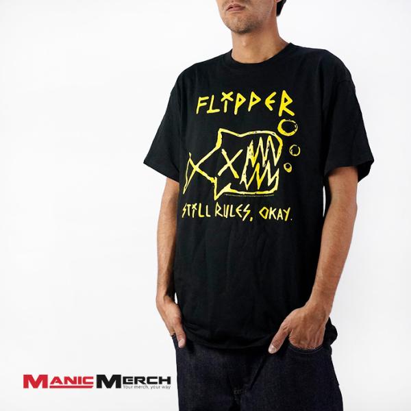 【検索ワード】マニックマーチ フリッパー バンドTシャツ Manic Merch FLIPPER STILL RULES OKAY MENS T-SHIRT Generic ジェネリック Tシャツ MM-FLP-01 Black バンT ブ...