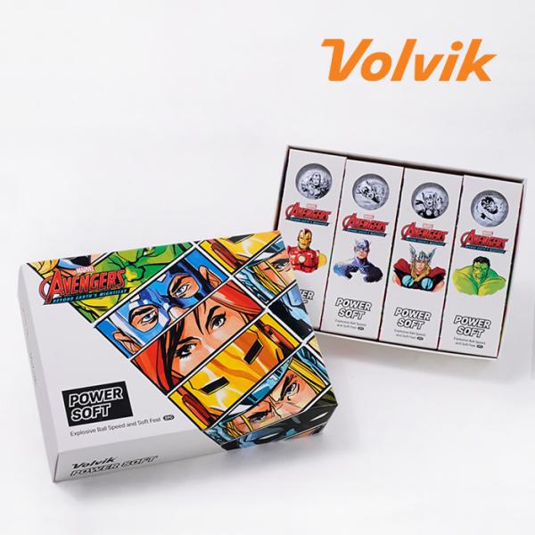 【検索ワード】ボルビック アベンジャーズ ディズニーコラボ ゴルフボール VOLVIK AVENGERS POWER SOFT 12個 1ダース ギフト プレゼント 景品 コンペ ゴルフ オシャレ インテリア  ホワイトカラー光沢仕上げ 優...