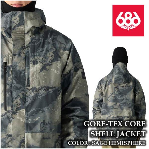 【検索ワード】スノーボード ウェア ジャケット シックスエイトシックス 686 GORE-TEX CORE SHELL JACKET Sage Hemisphere メンズ 24-25 日本正規品 予約 686 シックスエイトシックス ゴア...