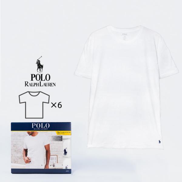 【検索ワード】ポロ ラルフローレン クルーネック Tシャツ 6枚組 POLO RALPH LAUREN 2/20 P6 CLASSIC FIT CREWS NCCNP6 White 白 ホワイト シンプル ワンポイント 6枚セット アンダー...
