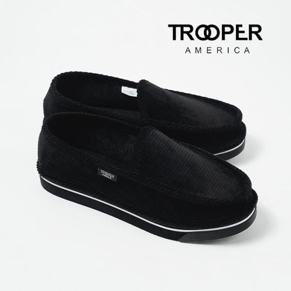 【検索ワード】トゥルーパーアメリカ スリッポン ハウスシューズ TROOPER AMERICA SKATEBOADING SLIP-ON【USサイズ】KK-003R Black Corduroy コーデュロイ 黒 スケートボード スケボー ...