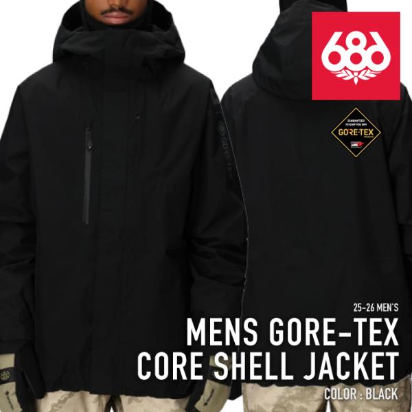 【検索ワード】日本正規品 スノーボード ウェア ジャケット シックスエイトシックス 686 MENS GORE-TEX CORE SHELL JACKET Black メンズ 25-26 予約 SNOWBOARD snowboard スノー...