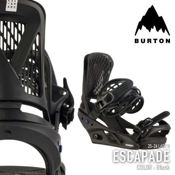 【検索ワード】スノーボード ビンディング バートン BURTON WOMEN'S ESCAPADE Black エスカペイド バインディング レディース 25-26 SNOWBOARD snowboard スノーボード BINDING bi...
