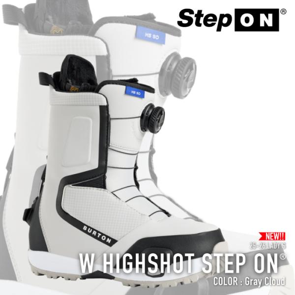 【検索ワード】[日本正規品]  スノーボード ブーツ バートン BURTON WOMEN'S HIGHSHOT STEP ON WIDE Gray Cloud ハイショット ステップオン レディース 25-26 SNOWBOARD snow...