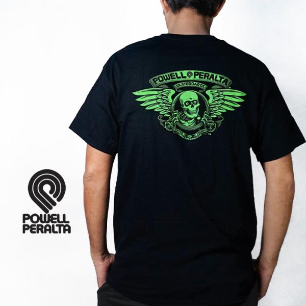 【検索ワード】パウエル ペラルタ 半袖 Tシャツ POWELL PERALTA WINGED RIPPER T-SHIRTS BLACKLIGHT CTMPPCWRBL ウイングドリッパーTシャツ オールドスクール バックプリント ロゴ S...