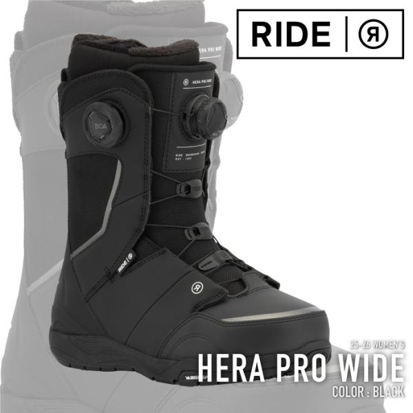 日本正規品 スノーボード ブーツ ライド RIDE HERA PRO WIDE Black ヘラ プロ ワイド レディース 25-26