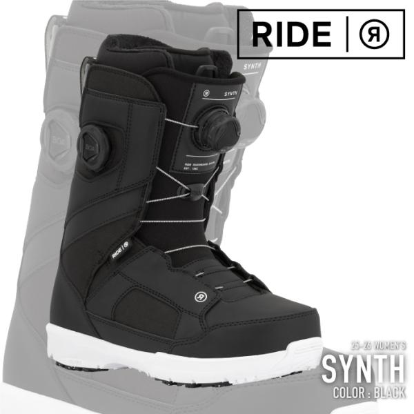 日本正規品 スノーボード ブーツ ライド RIDE SYNTH Black シンス レディース 25-26