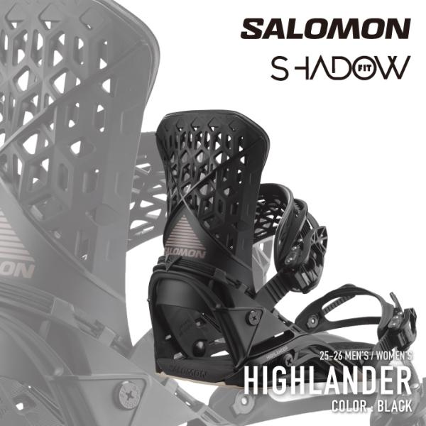 【検索ワード】[日本正規品]  スノーボード ビンディング サロモン SALOMON HIGHLANDER Black ハイランダー バインディング メンズ レディース 25-26 予約 SNOWBOARD snowboard スノーボード...