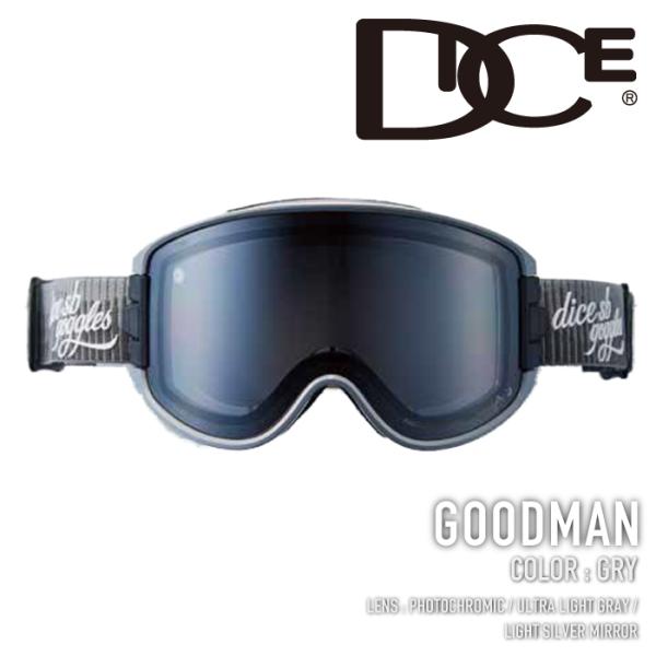 日本正規品 ゴーグル ダイス DICE GOODMAN GRY グッドマン 調光 ライトグレー スキー スノーボード 26-27