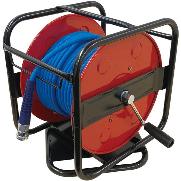 【特長】●ワンタッチカプラー採用！●ホース最高使用圧力1.5MPaで耐圧性が良い●特殊PVCホースだから柔らかい！●360°回転台付【仕様】●ホース長さ:30m●サイズ:幅255×奥行340×高さ355mm●ホース径:内径6.5×外径10....