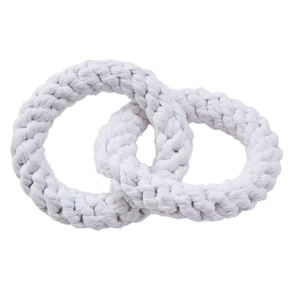 【商品名】 （まとめ） ナチュラルコットン ソフト2連リング （ペット用品・犬用） 【×2セット】 【ジャンル・特徴】 天然素材のやわらかいコットンを編み込んで作った玩具