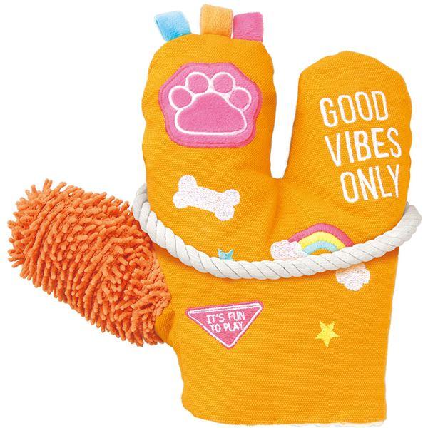 【商品名】 テトプレイ オレンジ (犬用玩具) 【ジャンル・特徴】 スキンシップを楽しむ知育グローブTOY