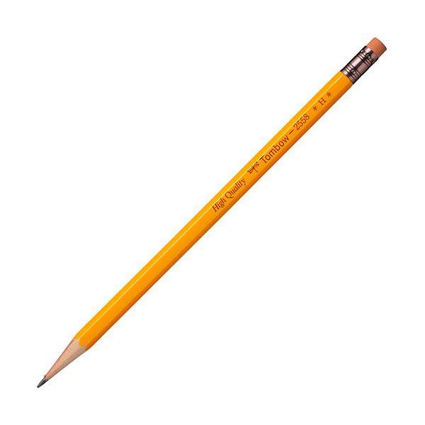 【商品名】 【1ダース（12本）×5セット】 トンボ鉛筆 消しゴム付鉛筆 2558 H Tombow-2558-HX5 【ジャンル・特徴】 鉛筆の頭に消しゴムの付いた便利な事務用鉛筆です。 [ Tombow-2558-HX5 ]