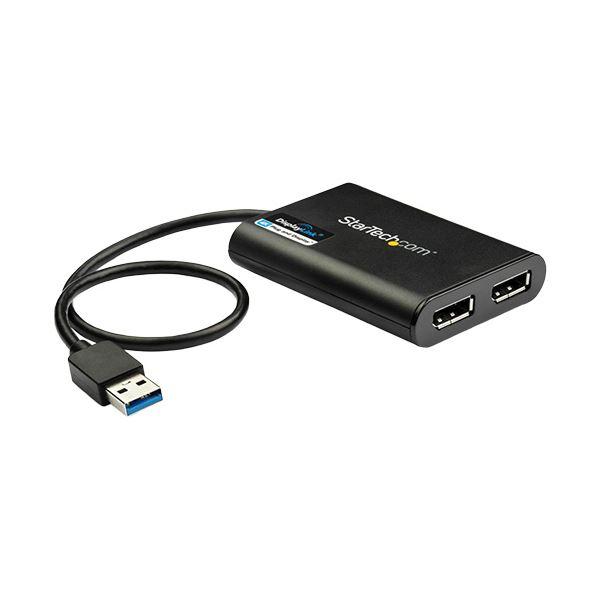 【商品名】 StarTech.com USB 3.0-デュアルDisplayPort ディスプレイ変換アダプタ オス／メス ブラック4K／60Hz対応 USB32DP24K60 1個