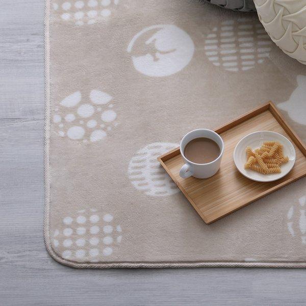 【商品名】 マイクロファイバー・デザインラグマット Sサイズ（約130×185cm）洗えるラグマット スモーキーベージュ  [ FRG-D2-S ]