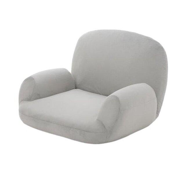 【商品名】 丸くて可愛いヒジツキ座椅子 1人掛け GRY グレー 【ジャンル・特徴】 丸くてかわいいコンパクトな肘付き座椅子 [ A618-647GRY ]