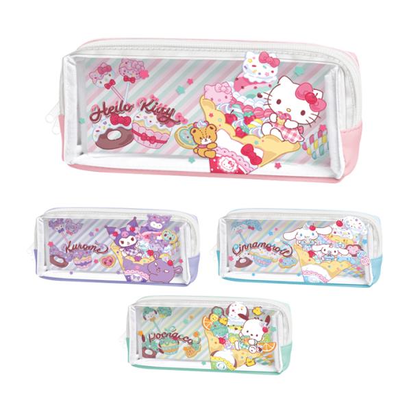 サンリオキャラクターズの可愛いクリアツインファスナーペンケースです。ペンと小物を仕分けて入れられる2ルーム仕様が便利♪ファスナーの引き手は掴みやすい丸型リングに◎【柄】・ハローキティ(4550433074483)・クロミ(455043307...