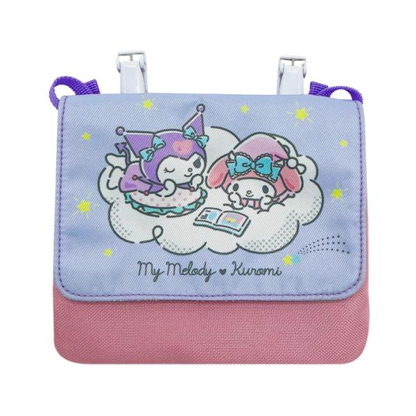 マイメロディとクロミデザインのショルダー付きクリップポケットです。ポケットがないズボンやスカートでもクリップで簡単取り付けできる！ハンカチやティッシュ、マスクなど小物を収納するのに便利♪ショルダー付きなので肩から掛けて使うこともできます◎【...