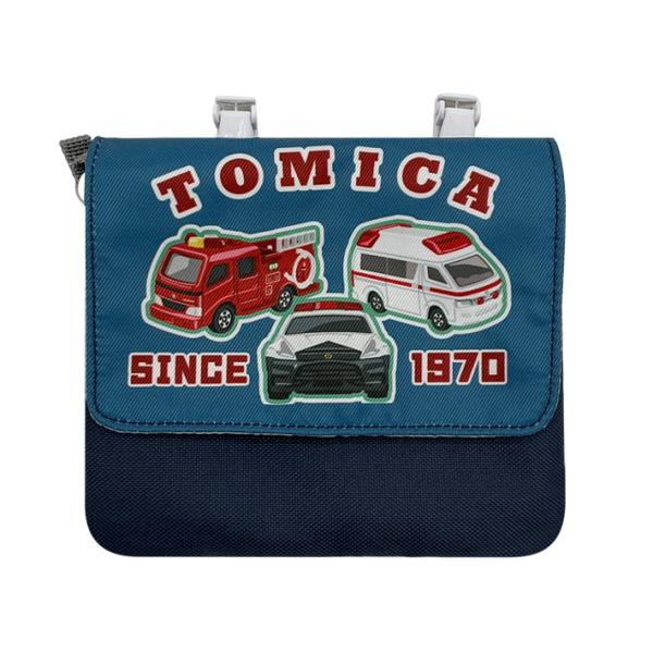 トミカデザインのショルダー付きクリップポケットです。ポケットがないズボンやスカートでもクリップで簡単取り付けできる！ハンカチやティッシュ、マスクなど小物を収納するのに便利♪ショルダー付きなので肩から掛けて使うこともできます◎【仕様】本体サイ...