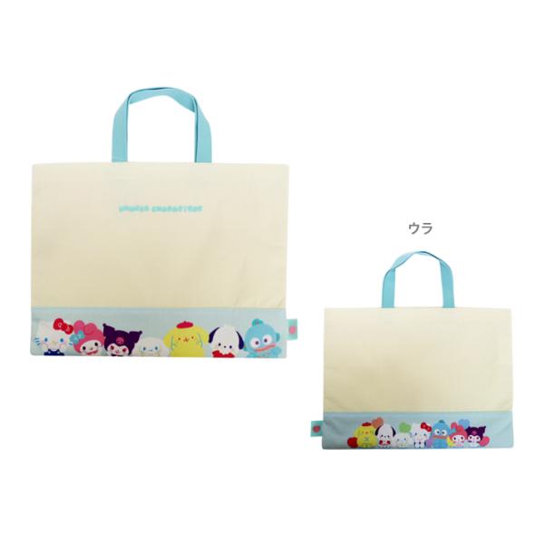 サンリオキャラクターズの可愛いレッスンバッグです。お道具箱や学習教材などの大きめの物を入れて持ち運ぶのに便利♪入園・入学のご準備におすすめ◎【仕様】サイズ：約W450×H300×D100mm(持ち手部分を含めず)材質：ポリエステル（スエット...