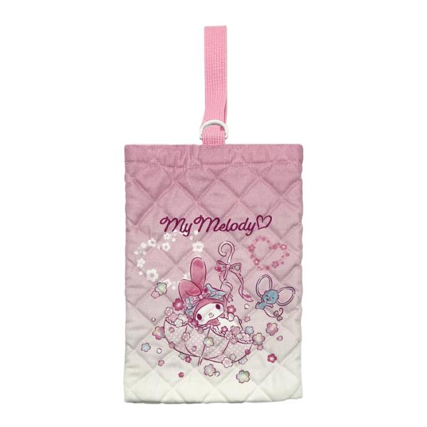 マイメロディの可愛いシューズバッグです。上履きや靴の持ち運びに便利！キルト製なので軽量で丈夫♪小物や学習道具の持ち運びに使用しても◎【仕様】サイズ：約W210×H290mm（持ち手含まず）材質：綿キルティングタイプ日本製シューズバッグ　かわ...