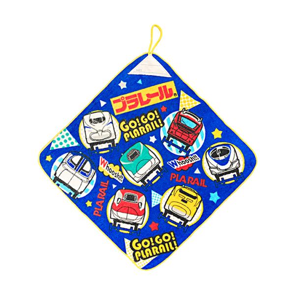 フックなどにかけられるループ付きのタオルです。オモテ面にはクラスや名前が書けるネームタグ付き◎新学期や新入学の準備やプレゼントにもおすすめです◎【仕様】・サイズ：約W340×H340mm・材質：綿100%新幹線　ハンカチ　ミニタオル　雑貨　...