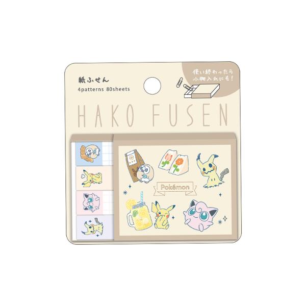 ポケモンの持ち運びやすい付箋セットです♪使い終わったら小物入れとしても使えます◎【仕様】販売サイズ：約W82×H85×D12mm本体：約H48×W77×D10mmふせんサイズ：H50×W11紙付箋：4柄80枚ポケットモンスター　文房具　文具...