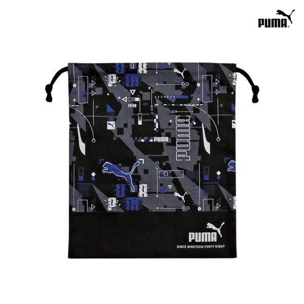 給食エプロンなどが入るサイズの巾着袋です。入園・入学のご準備にもおすすめです♪【仕様】サイズ：約W250×H280×D5mm重量：約34g材質：綿内側にネームタグ付き日本製PUMA　スポーツ　グッズ　ブランド　エプロン入れ　給食袋　小学生　...