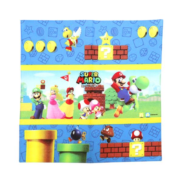 マリオのキャラクターが並んだにぎやかなデザインのランチクロスです。ゆったりサイズでランチクロスとしてお弁当の下に敷くのはもちろん、お弁当箱を包むのにもご使用いただけます。薄手で乾きやすいので毎日のお洗濯もしやすくて便利です◎入学や新年度の準...