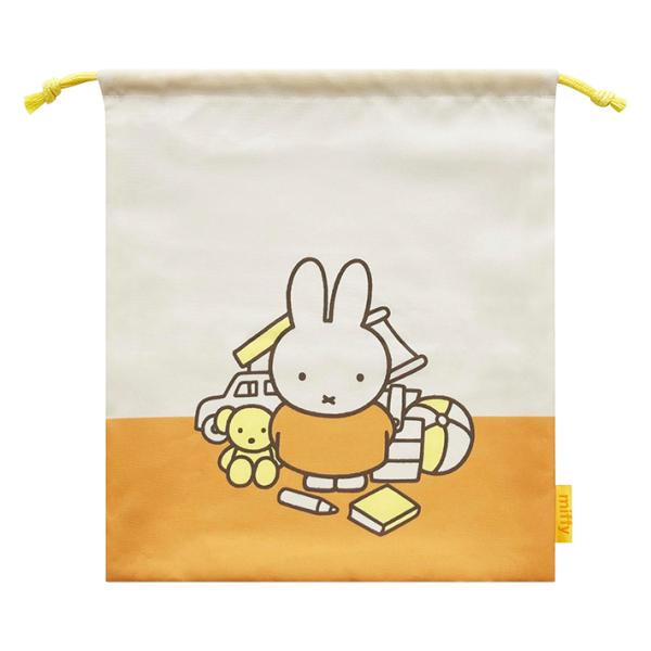 入園・入学準備におすすめの大きめサイズ巾着袋が登場！体操服入れなど様々なシーンで活躍します♪【仕様】サイズ：約W320×H360mm材質：ポリエステルLサイズ　体操服袋　体操着入れ　小学校　小学生　子供用　こども　キッズ　miffy　うさこ...