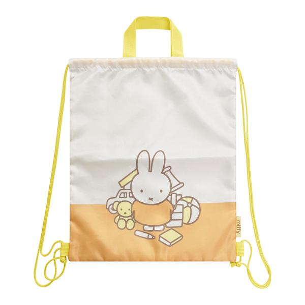 入学や新年度の準備にピッタリのナップサックです。机の上に掛けられる持ち手付きで便利◎体操服入れなど様々なシーンで活躍します♪【仕様】サイズ：約330×400mm材質：ポリエステル幼稚園　小学校　キッズ　こども　子供用　miffy　うさこちゃ...