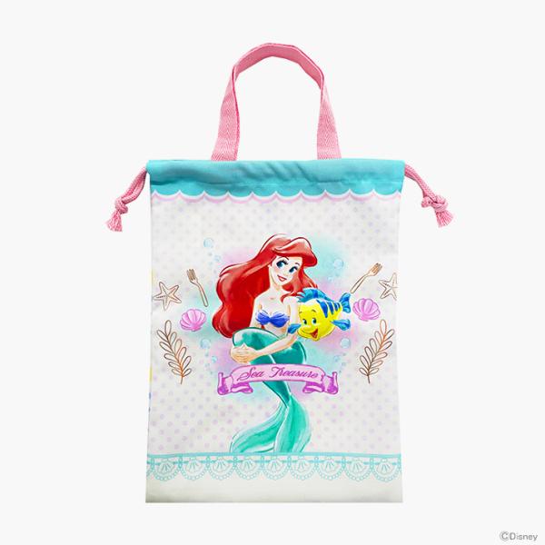 リトルマーメイドのかわいい持ち手付き巾着が登場！上靴や体操服を入れるのにぴったりです◎持ち手付きで持ち運びに便利◎入学や新年度の準備にピッタリです♪【仕様】本体サイズ：約W240×H320mm材質：ポリエステルアリエル　グッズ　シューズ　上...