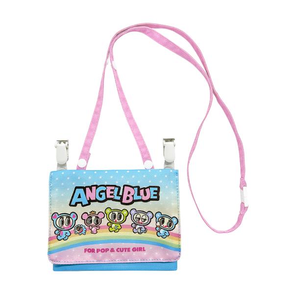 エンジェルブルーのクリップ＆ショルダーベルト付き2WAYポケットです。スカートやズボン、バッグの内側などにポケットがつけられる♪ショルダーベルトをつけてポシェットとしても◎中面にはポケットティッシュが入る！ショルダーベルトの長さはボタンを留...