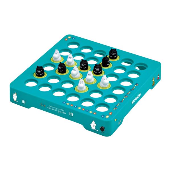 マスコットをつまんで裏返す！見た目も可愛いリバーシゲームです。ゲーム盤を可愛くデコれるシール付き◎【セット内容】・ムーミンのコマ×24個・ムーミンのコマ(怒った顔)×12個・スティンキーのコマ×36個・コマ台座×36個・ゲーム盤×1個・デコ...