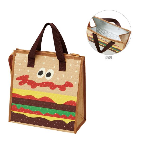 内側がアルミ蒸着素材になっていて、中の温度をしっかりキープ！ボトルと弁当箱が一緒に入る大きめサイズが便利です！【サイズ】約275×265×120mm【材質】表地：不織布・ポリプロピレン中地：ポリエステル持ち手・パイピング：ポリプロピレン裏地...