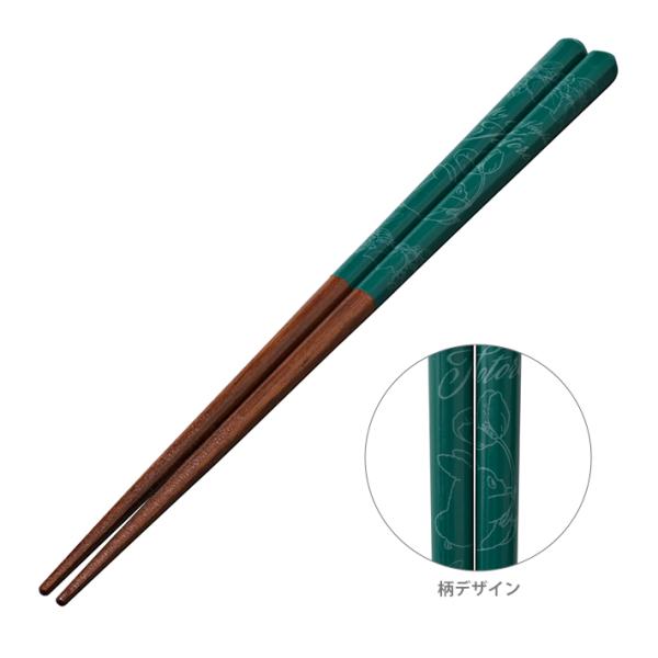 おしゃれなキャラクター柄の塗り箸です♪先角形状で、持ちやすい21cm◎先端部分は、すべり止め加工付き◎ギフトにもおすすめです♪【仕様】箸の長さ：約21cm材質：天然木表面塗装：ウレタン塗装※自動食器洗浄機・食器乾燥機・電子レンジ・オーブン使...