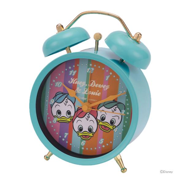 ヒューイ、デューイ、ルーイの目覚まし時計が登場！レトロなデザインでかわいい！置き時計としてお部屋に飾っても◎【仕様】サイズ：約W98×H138×D53mm材質：鉄、ABS樹脂、ガラス、アルミニウム保証書付き単3電池1個使用(別売り)※防水仕...