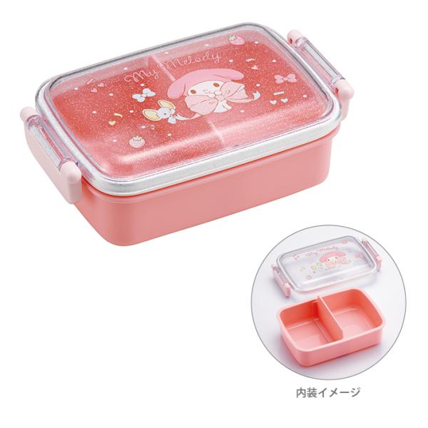 ドーム型のフタで、ふんわりとご飯やおかずが詰められるランチボックスです。高い仕切付きでおかずが片寄りにくい。【仕様】サイズ：約W170×H60×D105mm容量：450ml日本製【品質表示】フタ：AS樹脂本体・中子・仕切：ポリプロピレン止め...