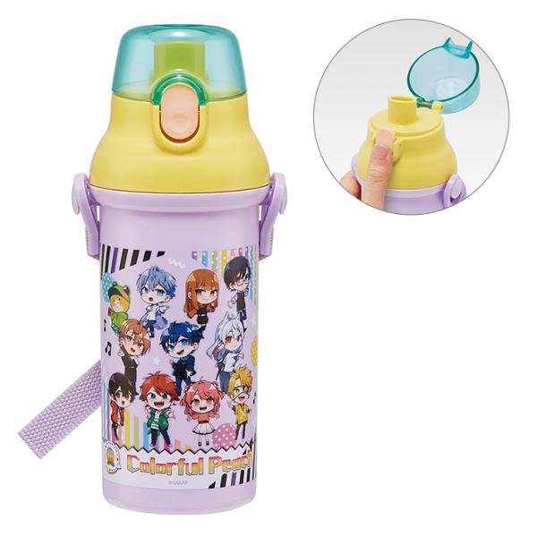 飲みたい時にワンプッシュですぐ飲めるダイレクトタイプのプラスチック水筒。食洗機対応でお手入れラクラクです◎軽くて持ちやすい♪【品質表示/耐熱温度】サイズ：約W95×H210×D79mm容量：480mlキャップ：AS樹脂/100度本体・フタ・...