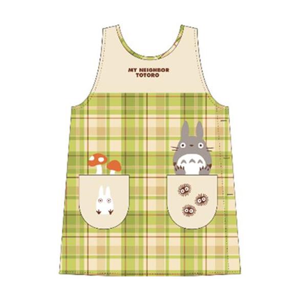 となりのトトロの割烹着が登場！さまざまなシーンで活躍しそうです◎【仕様】サイズ：約W615×H840mm組成：ポリエステル65%、綿35%先染チェック生地アップリケ刺繍プレゼント　ギフト　キャラクター　グッズ※商品写真はサンプルのため、デザ...