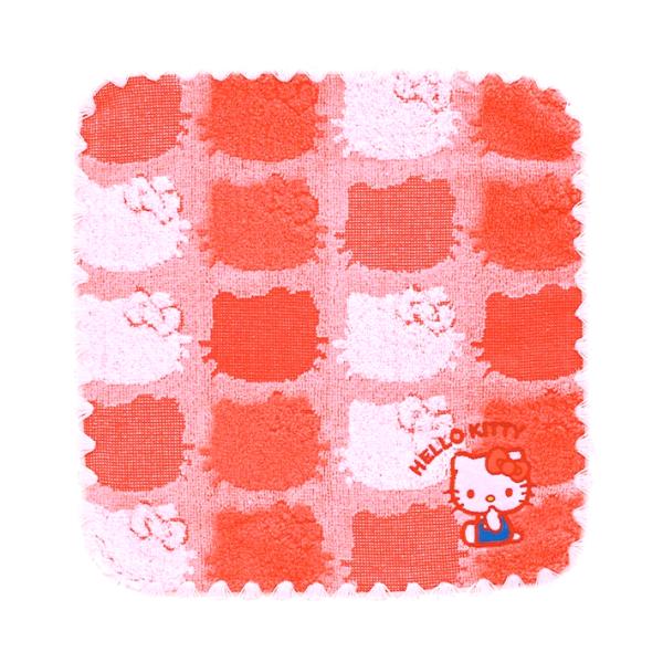 ハローキティのミニタオルが登場！赤色を基調とした色合いにハローキティのシルエットがかわいいデザイン♪吸水性・肌触りがよく、抗菌防臭加工だから衛生的で使いやすい◎【仕様】本体サイズ：約W250×H250mm材質：(本体)綿100％、(刺繍糸)...
