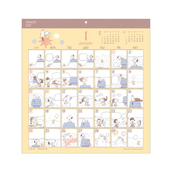 365日毎日違うアートが楽しめる壁掛けカレンダーです。書き込まなくてもかわいい！書き込めばもっとかわいいコミック風デザイン♪【仕様】サイズ：約H356×W340mm12枚綴り日本製2027ウォールカレンダー　2027年壁掛けカレンダー　20...